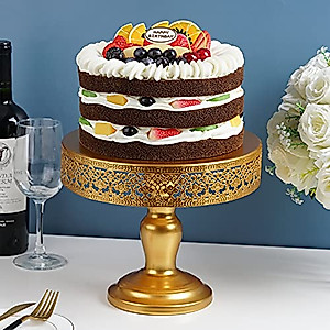 Cake Stand 10 Inches Round Cupcake Stands Gold Pedestal Holder Party Dessert Display Stand for Wedding Brithday Celebration Baby Shower Gold