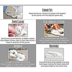 Duvet Cover Queen with Zipper Closure 3 Piece Duvet Set 1000 Thread Count 100% Long-Staple Egyptian Cotton Comforter Cover Ultra Soft Duvet Protector, Hotel Class Quilt Cover (Queen/Full, White)