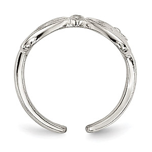 Auriga Fine Jewelry 925 Sterling Silver Polished Cubic Zirconia Butterfly Double Finger Ring Size 7