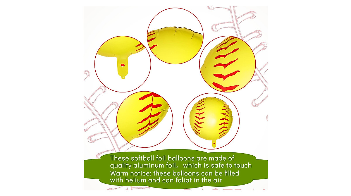 Softball Foil Balloons - Perfect for Sports Themed Parties & Celebrations
