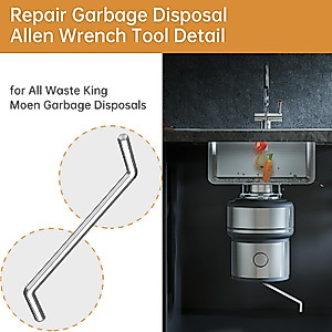 Famiron Garbage Disposal Wrench, Garbage Disposer Unjamming Wrench with 2 PCS Garbage Disposal Allen Wrench Tool, Designed to dislodge jams or clutter from above the sink -Black
