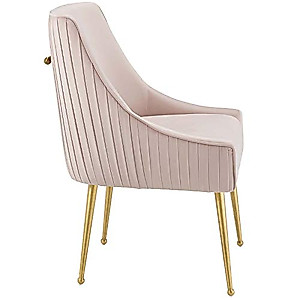 Modway Discern Pleated Back Upholstered Performance Velvet Dining Chair, Pink