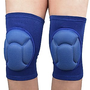 Sponge Cushioned Knee Support Pad 1 Pair Crush proof Sport Kneecap Brace Elastic Sleeve Fitness Bike Basketball MMA Boxing Ski Knee Injury Protector Guard - Pain- relief, Warm-up