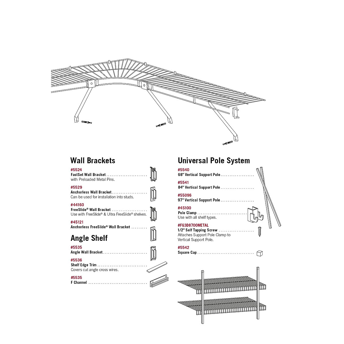 Rubbermaid Commercial Products FreeSlide Wire Shelving, 16-Inch, White, Closet organizer and Storage, Floating Corner Shelves/Clothes Rack for Laundry Room/Closet/Basement