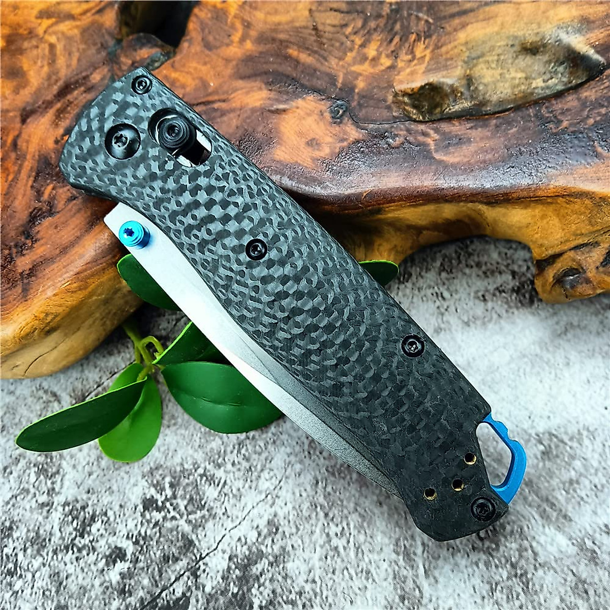 Outdoor Camping EDC Folding Pocket Knife For Men, Carbon Fiber Handle Lock With Pocket Clip, Everyday Carry Thumb Studs Manual Open
