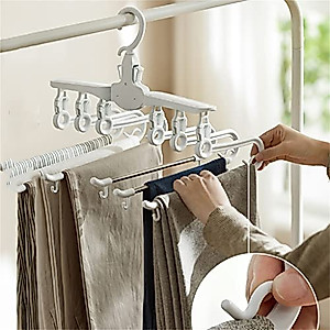 IULJH Multi-Layer Hanger Hanging Pants Storage Artifact Multi-Functional Pants Rack Folding Magic Pants Clip