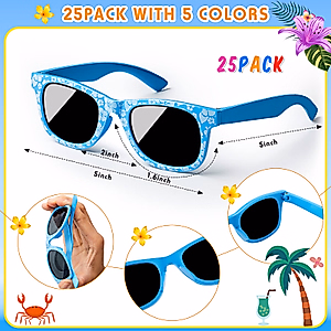 Buryeah 125 Hawaiian Luau Party Decorations Leis for Luau Party Hawaiian Glasses Hawaiian Luau Theme Party Supplies Tropical Summer Beach Party (Mixed Color)