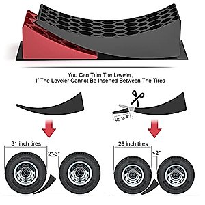 Rophor Camper Levelers, RV Leveling Blocks Ramps Kit for Travel Trailer, Include Two Curved Levelers, Two Chocks, Two Anti-Slip Mats and Carrying Bag, Up to 35,000 lbs