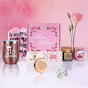 NAVK 21st Birthday Gifts for Her, Happy Birthday Gift Baskets for Your Best Friends, Sisters, Daughter, Best Gift Ideas for 21 Years Old Girls