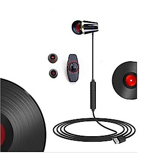 USB Type-C Earphones Single Earbuds One Side Earplugs with Microphone Stereo Sound Reinforced Cord Compatible with Google Pixel 2/XL, Samsung,Xiaomi, Huawei and More