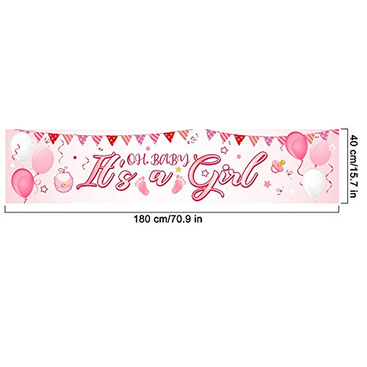 Its a Girl Banner Baby Shower Decorations, Welcome Home Banner, Horizontal Pink Large Fabric It is a Banner Backdrop Background, Shower Yard Sign Party Photo Booth Decorations, 71 x 15.7 Inches