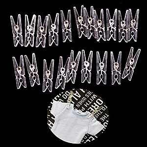 Clips 20 PCS Mini Spring Clear Transparent Clips Clothes Photo Paper Peg Pin Clothespin Craft Clips Party Home Decoration