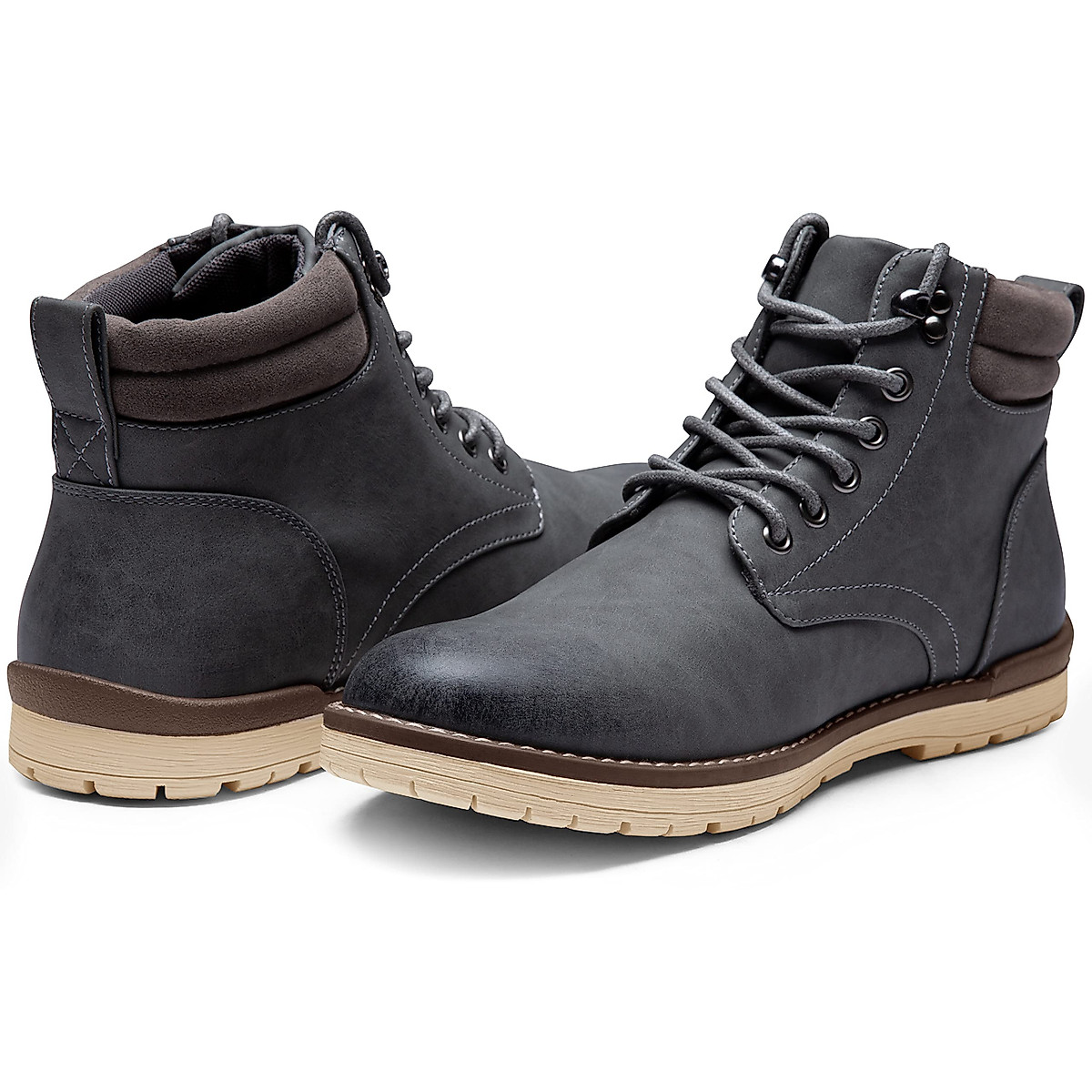 Vostey Men's Hiking Boots Waterproof Casual Chukka Boots for Men(BMY670B Grey 9)