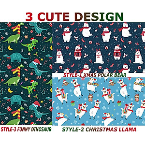 U'COVER Christmas Wrapping Paper for Kids Boys Girls 6 Large Sheet Gift Wrapping Paper for Women Men Christmas Dinosaur,Bear,Llama Sloth Xmas Holiday New Year Wrap Paper Folded Flat 27 * 37inch