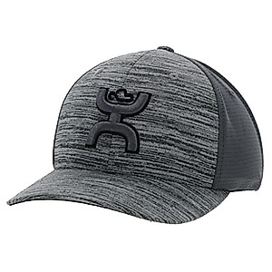 HOOEY Men's Ash Flexfit Fitted Hat (Large/X-Large, Grey)