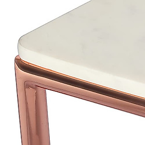 Christopher Knight Home Corral Side Table, Rose Gold + White