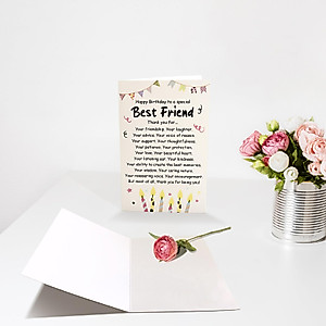 Chenive Birthday Card for Friend, Best Friend Birthday Card, Poem Birthday Card for Bestie BFF Soulmate, Happy Birthday to A Special Best Friend
