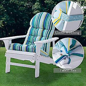 Enipate Weather Resistant Adirondack Chair Cushions High Back Indoor Outdoor Patio Tufted Thicken Lounge Cushion Seat Pads