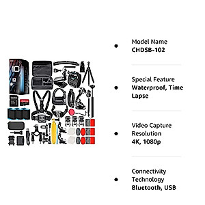 GoPro HERO10 (Hero 10) Black - Waterproof Action Camera with Front LCD and Touch Rear Screens, GP2 Engine, 5K HD, 23MP Photos, Live Streaming, 64GB Card, 50 Piece Accessory Kit and 2 Extra Batteries