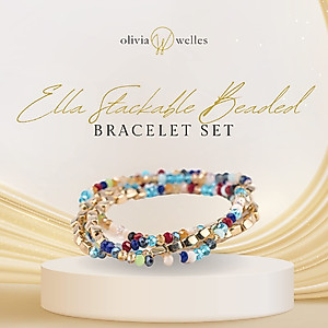 Olivia Welles Radiant Beaded Bracelets - Stackable Stretch Bracelet for Women - Exquisite Craftsmanship for Every Fashion Moment or Event