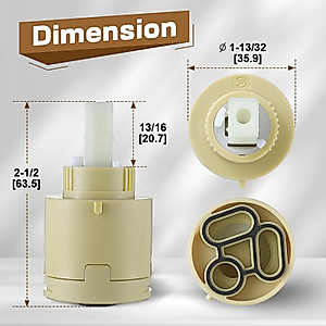 Enhon Single Lever Ceramic Disk Cartridge Compatible with 974-035/974-0350, Compatible with Price Pfister Marielle Kitchen Faucet, Faucet Cartridge Replacement