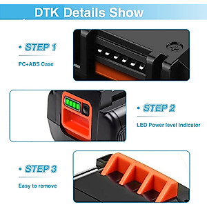 DTK 3.5Ah 40V MAX Battery Replacement for Black and Decker 40V Lithium Battery LBX2040 LBX36 LBXR36 LBXR2036 LST540 LST136W Replacement for Black&Decker 40V Lithium Battery