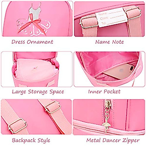 Dorlubel Cute Ballet Dance Backpack Tutu Dress Dance Bag with Key Chain Girls (Pink7 of dress) One_Size
