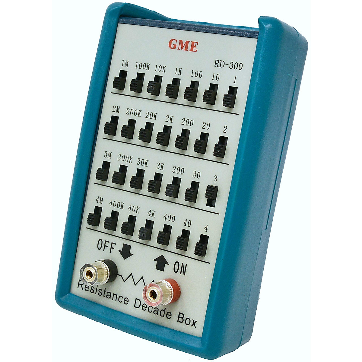 GME RD-300 Resistance Substitution Decade Box, 7 Decades Range, 1Ω to 11MΩ, 1% Accuracy, 1-Watt Rated resistors, Designed in The USA