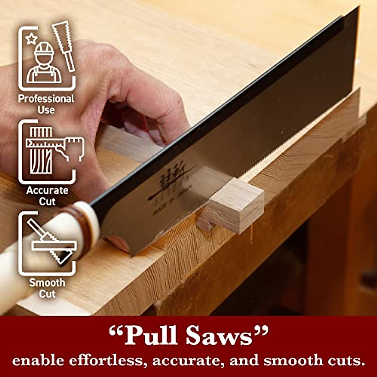 SUIZAN Japanese Pull Saw Hand Saw 9.5 Inch Dozuki Dovetail Saw for Woodworking tools Gifts