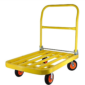 Generic Platform Hand Trucks Shopping Cart, Folding Cart with Wheels, Aluminum Alloy Trolley, Maximum Load Capacity 200Kg/440Lb