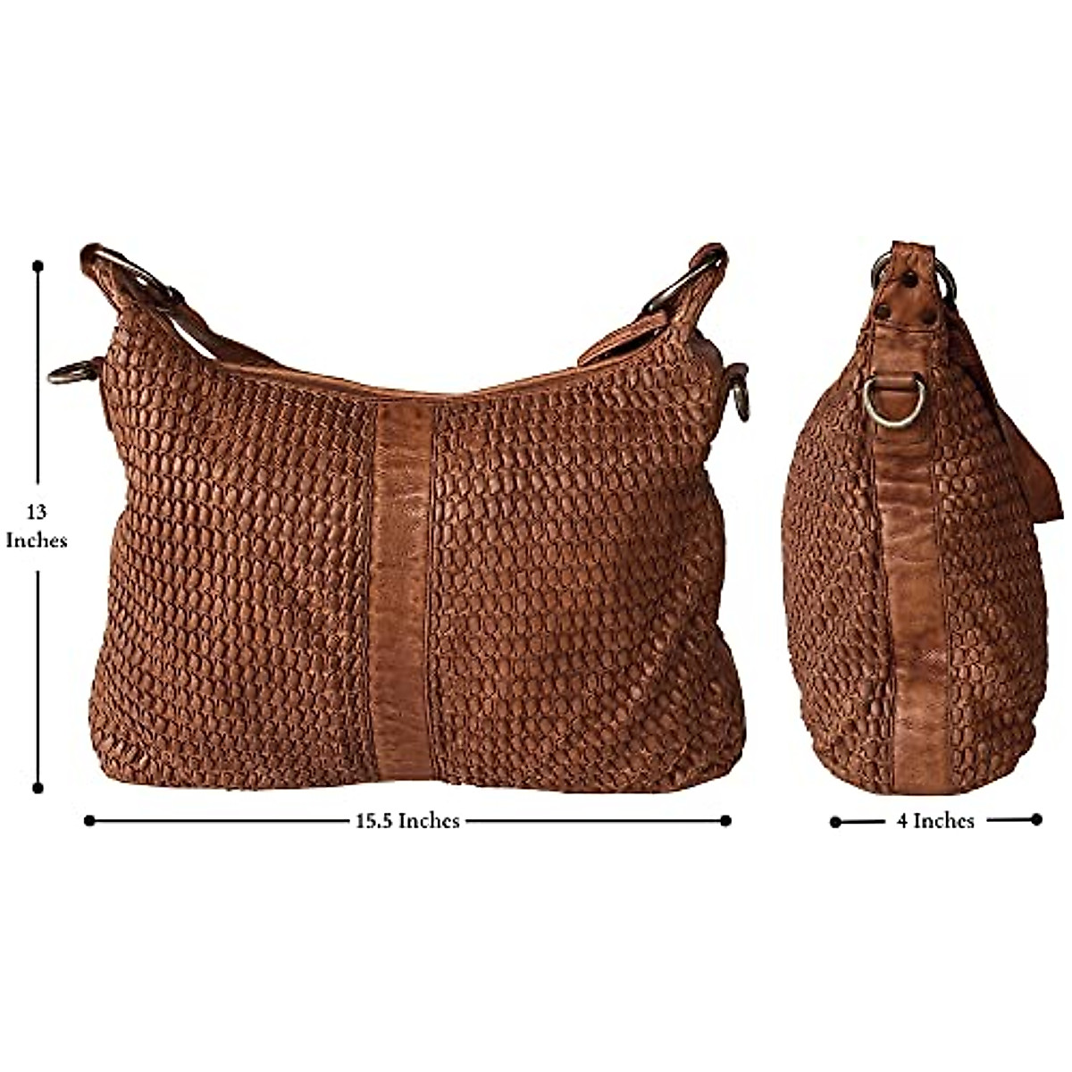 Leather Tote Bag for Women - Washed Leather Hand-Woven Shoulder Bag Hobo Crossbody Travel Handbag Ladies Purse Large Office Satchel