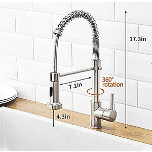 Kitchen Sink Faucet for Bar Farmhouse Commercial, Gold Brass Spring Pull Down Sink Mixer Tap, Rotation Kitchen Mixer Taps, Kitchen Tap, Kitchen Sink Faucet