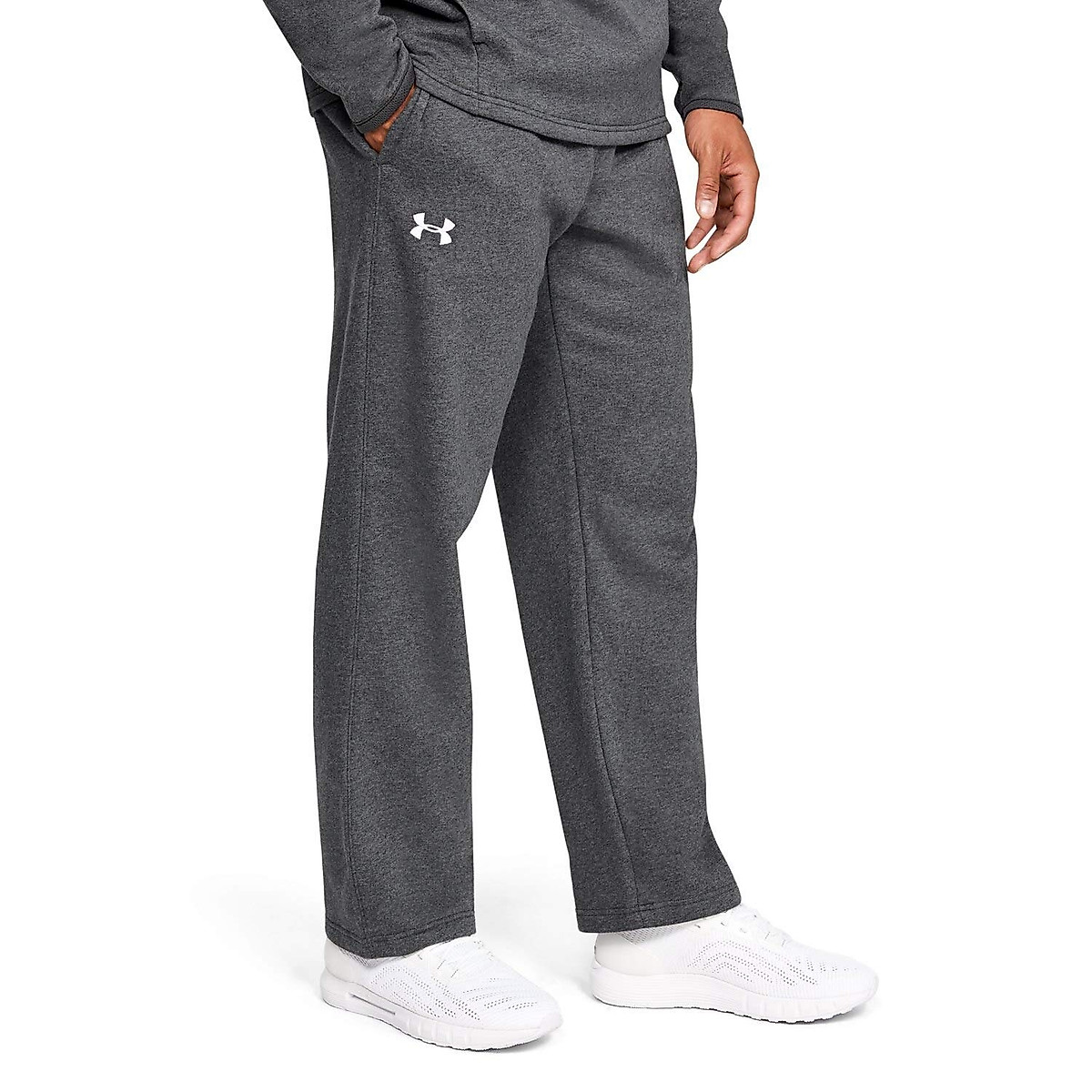 Under Armour Men's Hustle Fleece Pant Carbon | White MD