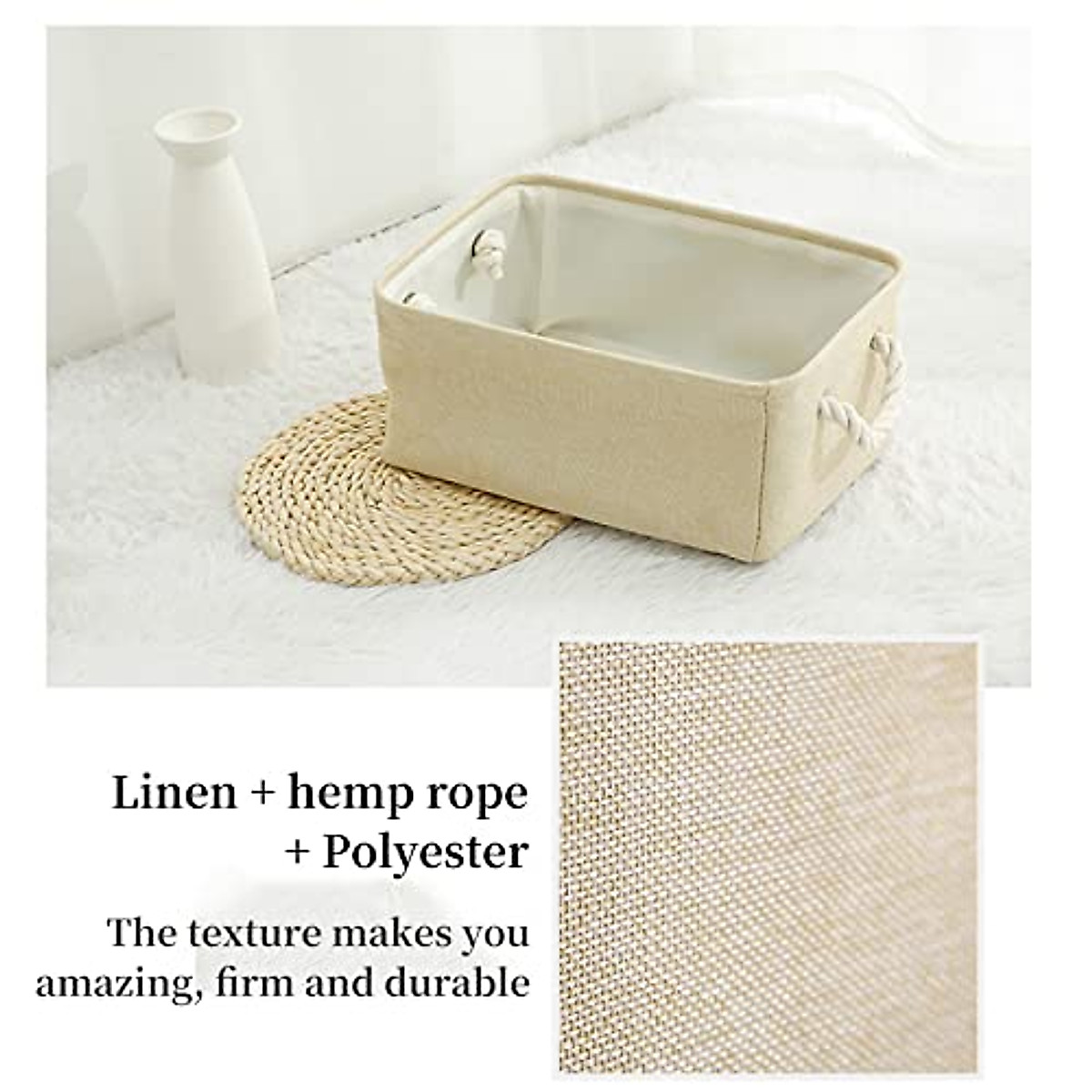 Delarsy Storage Basket, Waterproof Sundries Polyester-Cotton Lining Storage Basket, Sim-ple and Creative Clothing Storage Basket, Sna