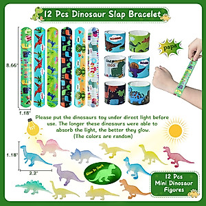 Dinosaur Theme Party Favors Supplies 96 Pcs Birthday Party Decorations Goodie Boxes Hatching Eggs Figures Keychains Pull Back Cars Bubble Wands Slap Bracelets Stickers Toys For Kids Boys Girls