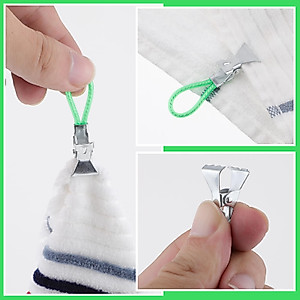 Yuanchu 20 Pcs Tea Towel Clips, Kitchen Towels Clips Metal Hanging Towel Clips with Hanging Loop Cloth Hook Clip Hangers Colourful for Home Kitchen Bathroom Cupboards Hanging Towels