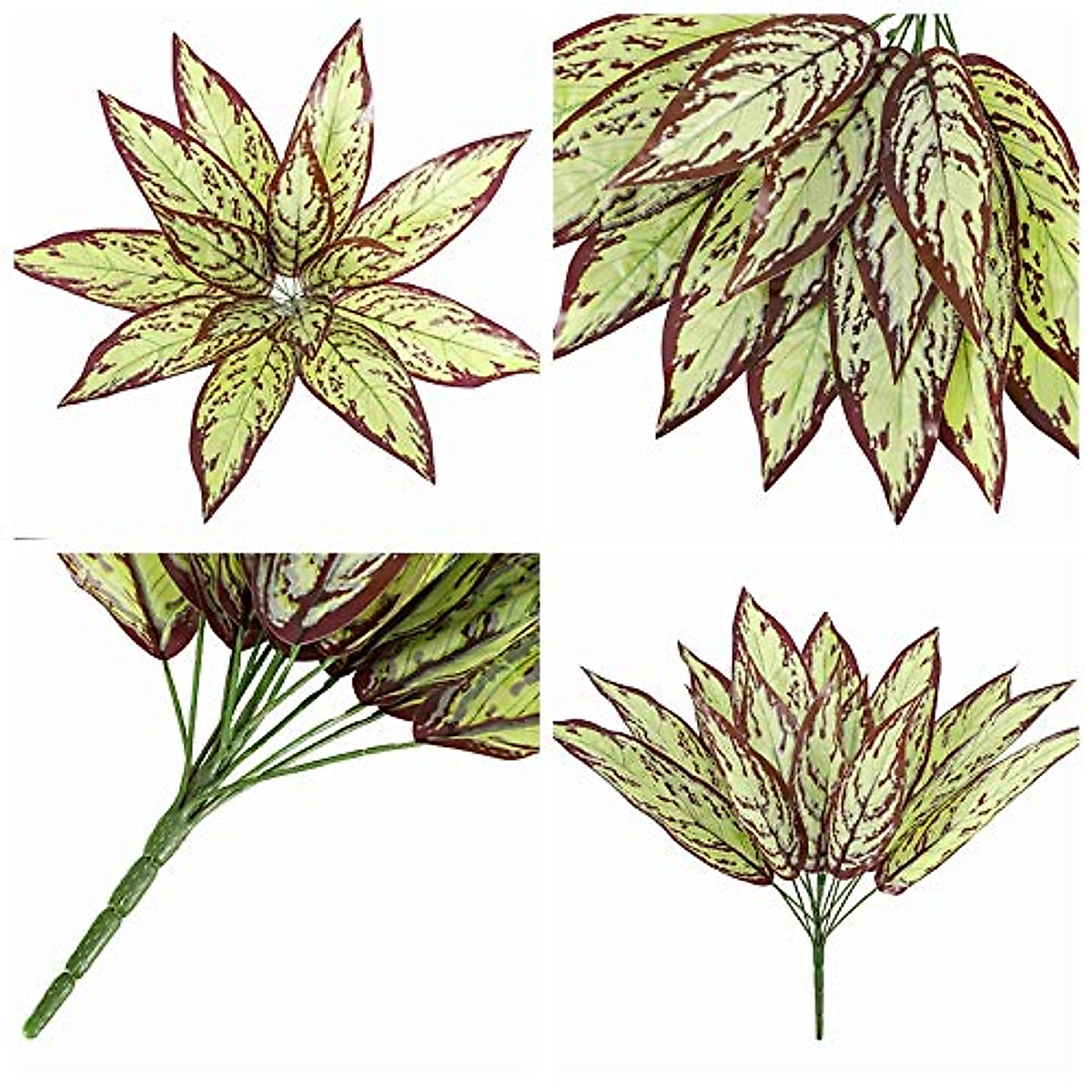 Lackingone 3 Pack Artificial Fern Plants Fake Leaves for Grass Backdrop Wall Fake Plants Home Garden Office Hanging Basket Wedding Indoor House Plants Green Wall Decoration Table Decor