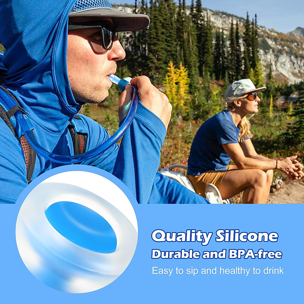 Enhon 4 Packs Bite Valve Replacement Sheath for Water Bladder, Compatible with Osprey Packs Hydraulics Reservoirs, Hydration Pack Bite Valve Silicone Nozzle Mouthpiece Replacement