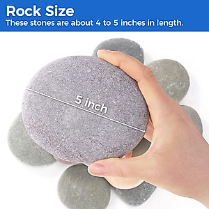 ROCART 12 Extra Large Smooth River Rocks for Painting, Flat Painting Rocks About 4 to 5 Inches in Length Perfect for Kindness Stones, Arts and Crafts, Decoration