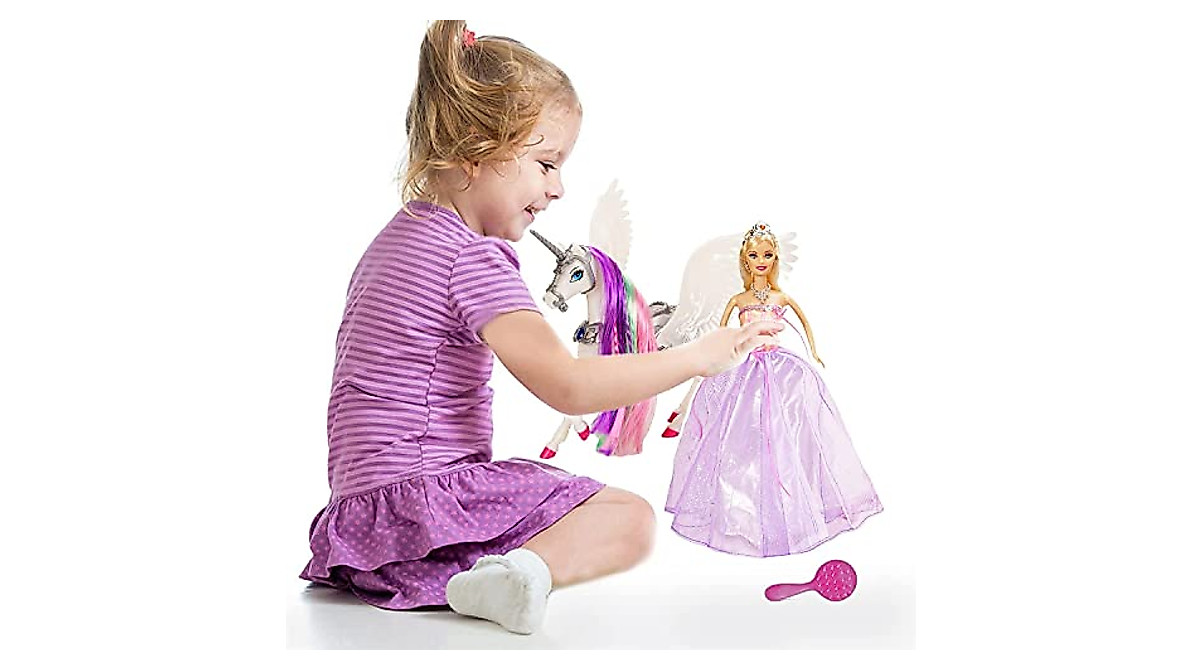Color Changing Unicorn & Princess Doll Set for Girls