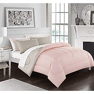 Casa Lightweight Comforter Set, Full, Blush