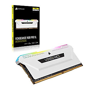 Corsair Vengeance RGB Pro SL 32GB (4x8GB) DDR4 3200 (PC4-25600) C16 1.35V - White (CMH32GX4M4E3200C16W)
