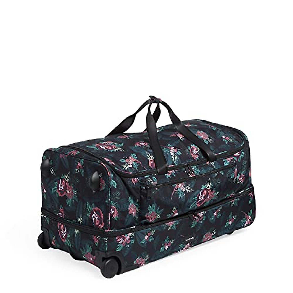Vera Bradley Women's Recycled Lighten Up Reactive Xl Foldable Rolling Duffle Luggage, Rose Foliage, One Size