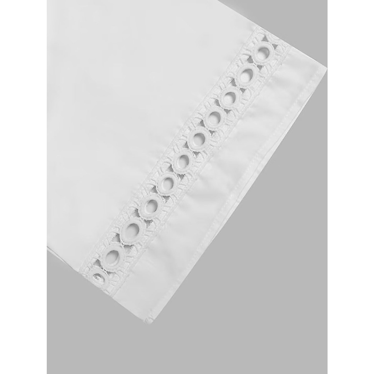 Flamingals Solid Hollow Out V Neck Saree Blouse for Women Readymade White L