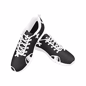 ANANGTEE Halloween Spooky Skull Womens Sneakers Fashion Casual Comfortable Lightweight Breathable Arch Support Slip On Non-Slip Tennis Shoes Walking Shoes US7