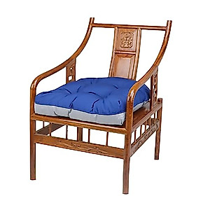 EAIMi Outdoor Chair Cushions - Waterproof Tufted Seat Cushions for Patio Furniture Set of 2 - U Shaped Memory Foam Overstuffed Patio Cushions for Wicker Chair with Round Corner 19"x19"x5", Navy