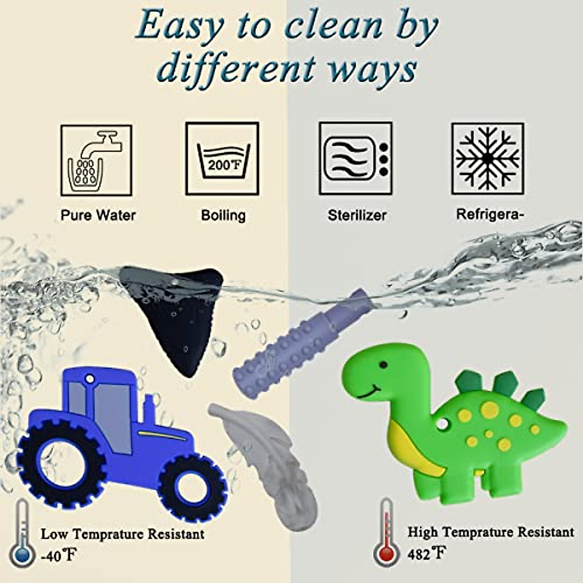 Chew Necklace for Sensory Kids, 5 Pack Chewy Necklaces for Boys and Girls with Autism ADHD SPD and PICA,Fidget Necklaces for Adults, Chewable Silicone Pendants for Reducing Fidget