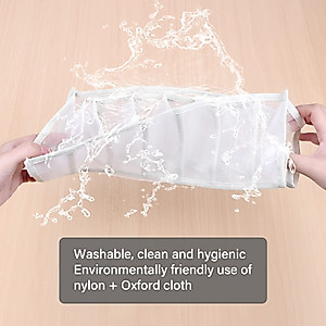 3pcs Underwear Organizers and Storage Baskets for Clothset Drawers, 6,7,11 Grids Wardrobe Clothes Organizer, Portable Clothing Storage Bins Containers for Bra,Underpants,Socks,Jeans,Scarf,Gray (WHITE)