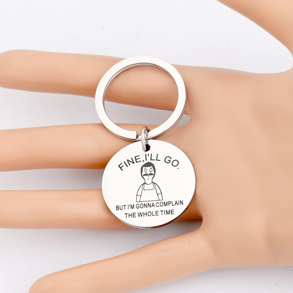 TGBJE Bob Belcher Gift Bob's Fans Gift I'll Go But I'm Gonna Complain The Whole Time Keychain Game Fans Gift Game Players Gifts (complain keychain)