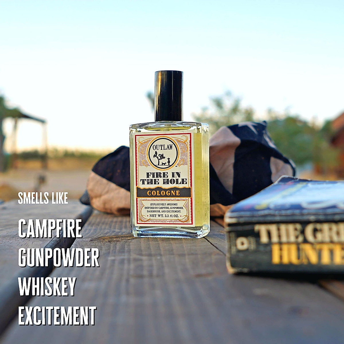 Fire in the Hole Cologne | Unique Cologne Inspired by Campfire, Gunpowder, Sagebrush, Whiskey, & Excitement! | Outlaw Mens & Womens Cologne (3.3 Fl Oz)